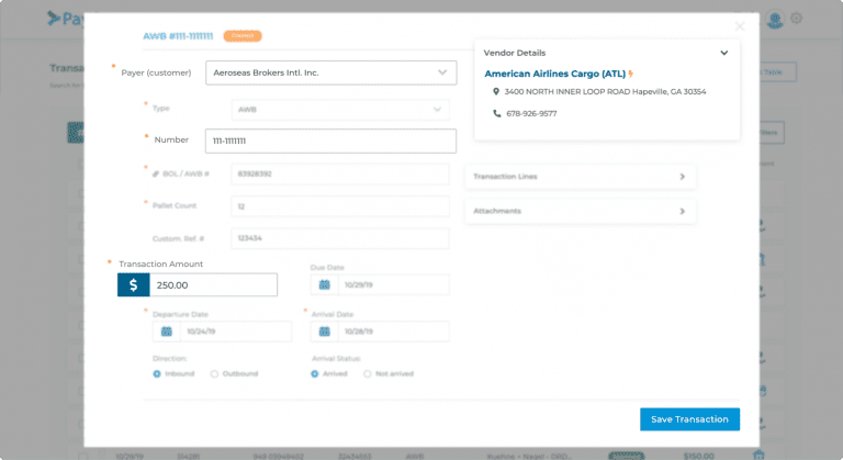 Vendor Platform - PayCargo